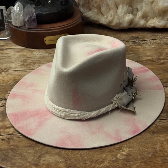 mowi | Accessories | New Mowi Pink Tie Dye 7 8 57 Fur Felt Fedora Nick ...
